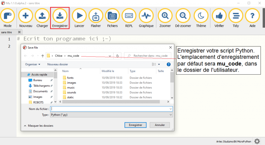 Présentation de l'éditeur Mu - EcoleRobots